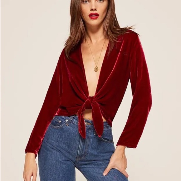 Reformation | Tops | Reformation Fez Top In Crimson Red | Poshmark